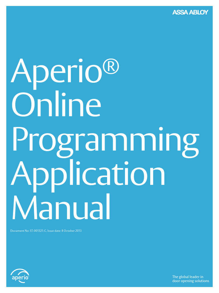 Aperio Online Programming Application Manual-C | PDF | Usb | Access Control