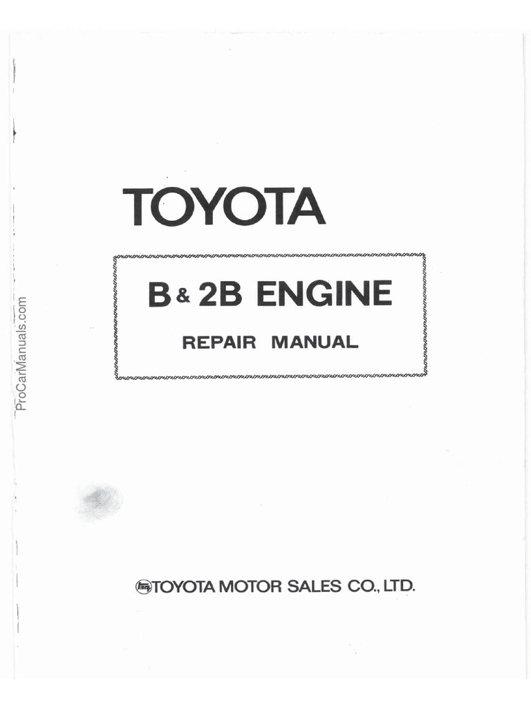 Toyota B 2B Engine Repair Manual | PDF
