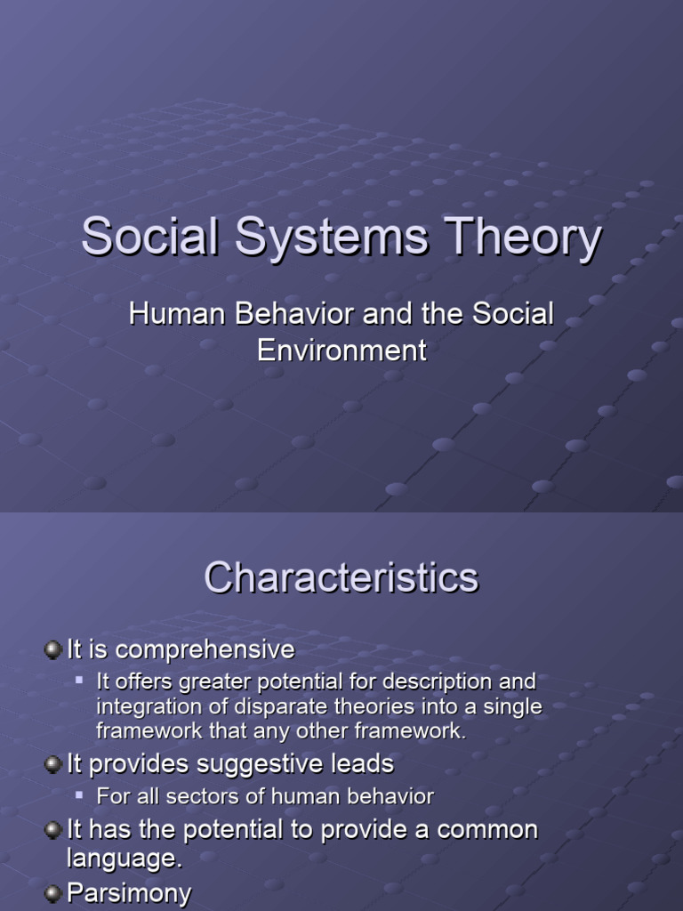 Social Systems Theory | PDF | System | Theory