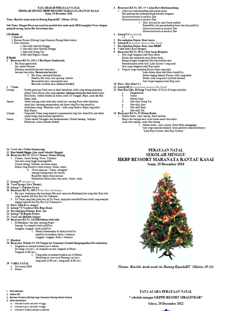Tata Ibadah Perayaan Natal Sekolah Mingg | PDF Tata Ibadah Perayaan Natal Sekolah Mingg | PDF