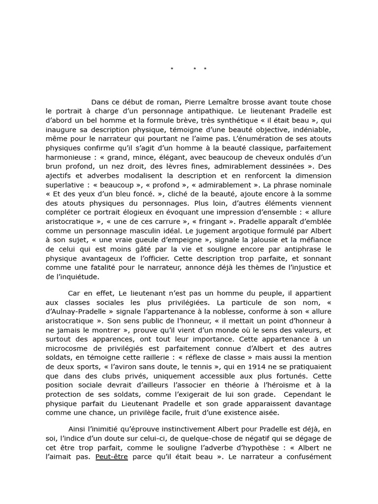 Corrigé Commentaire Texte 1 | PDF