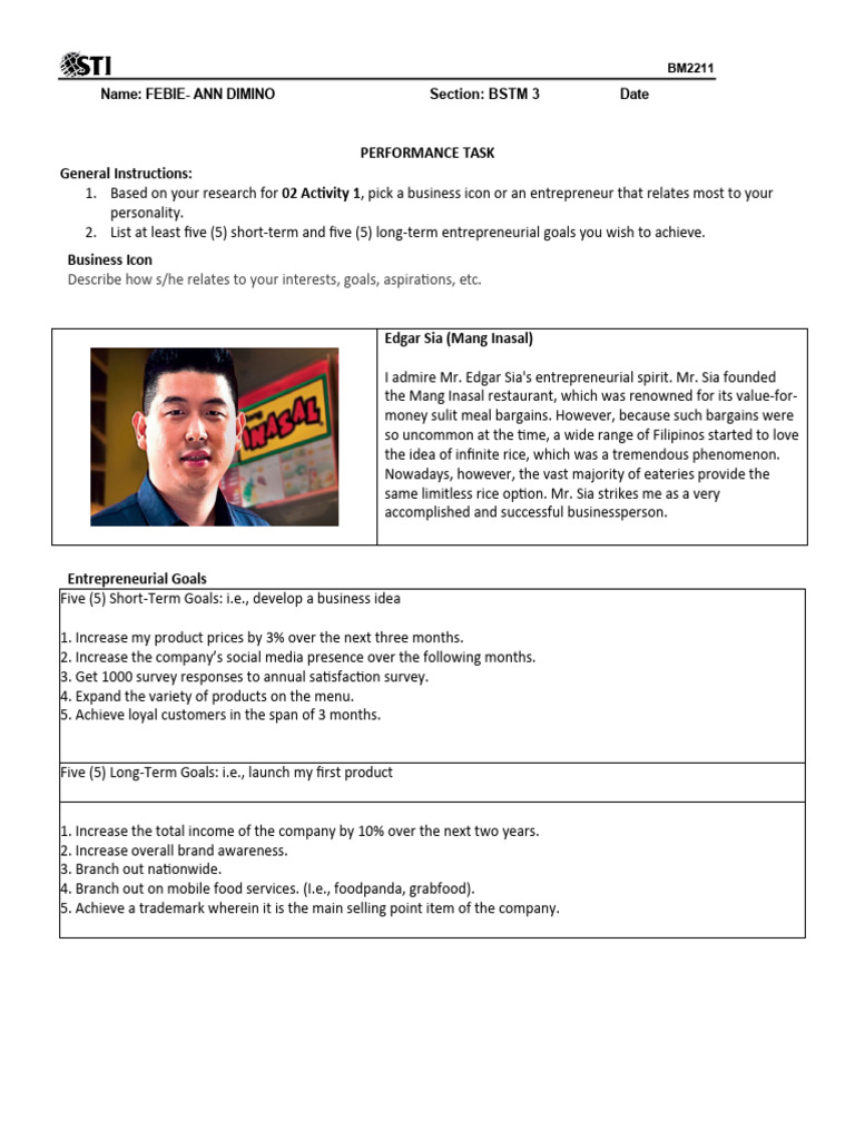 02 Performance Task 1 (ENTREP) | PDF