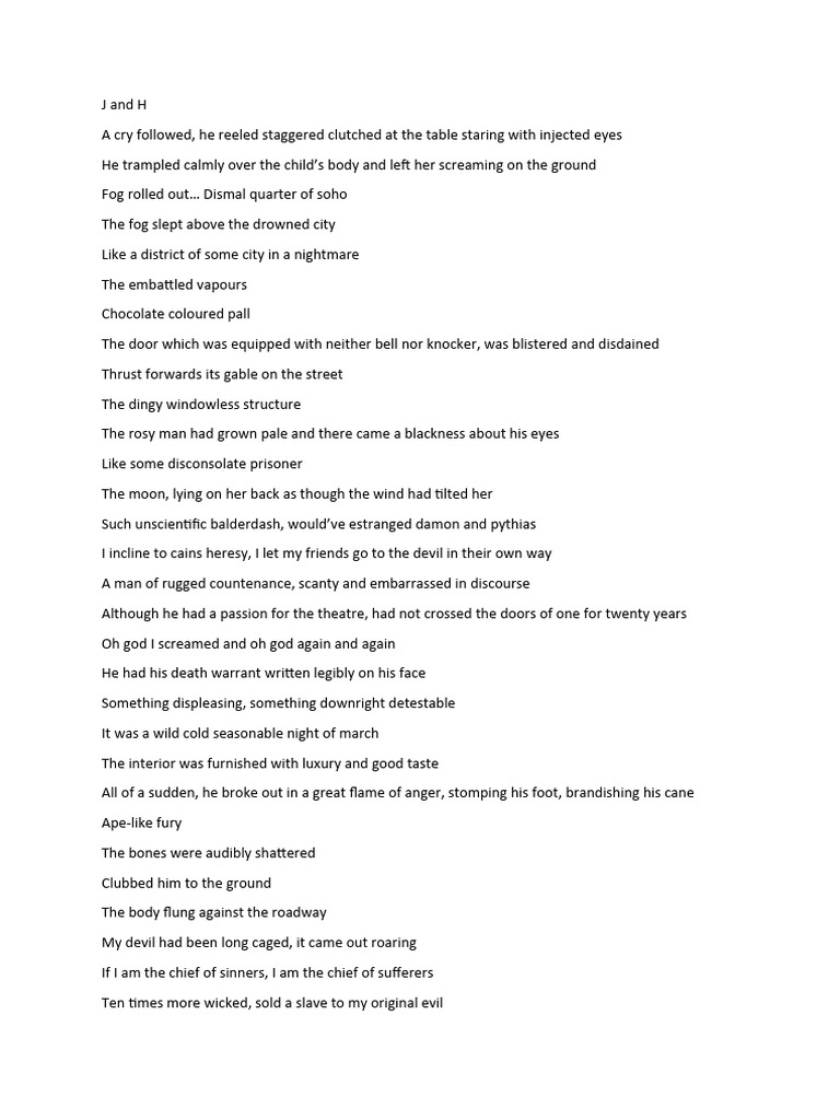 Jekyll and Hyde Revision | PDF