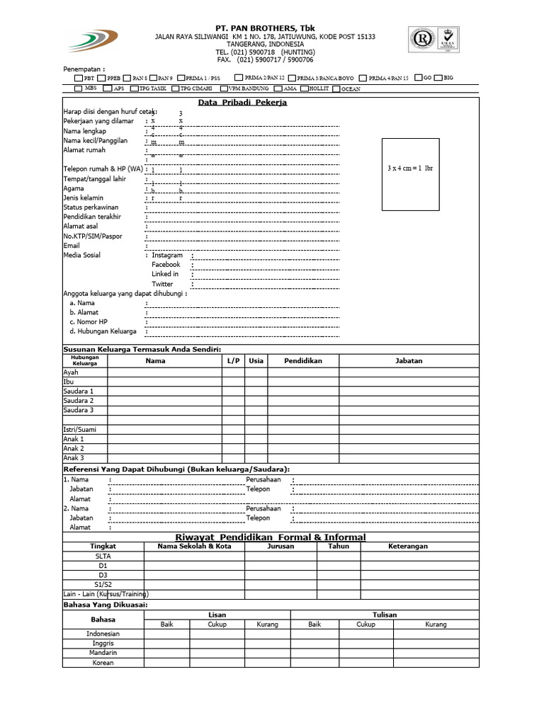 FM-RPD-03 Data Pribadi - Revisi | PDF