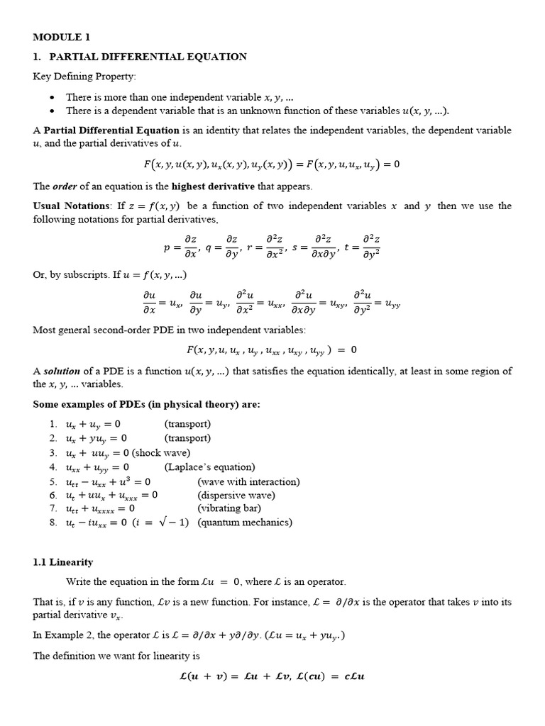 Module 1 Intro and 1ST Order Pde | PDF | Teaching Methods & Materials