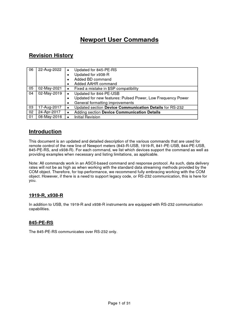Newport User Commands | PDF | Computers