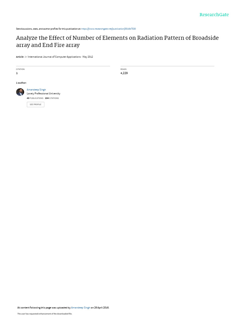 Analyze The Effect of Number of Elements On Radiation Pattern of ...
