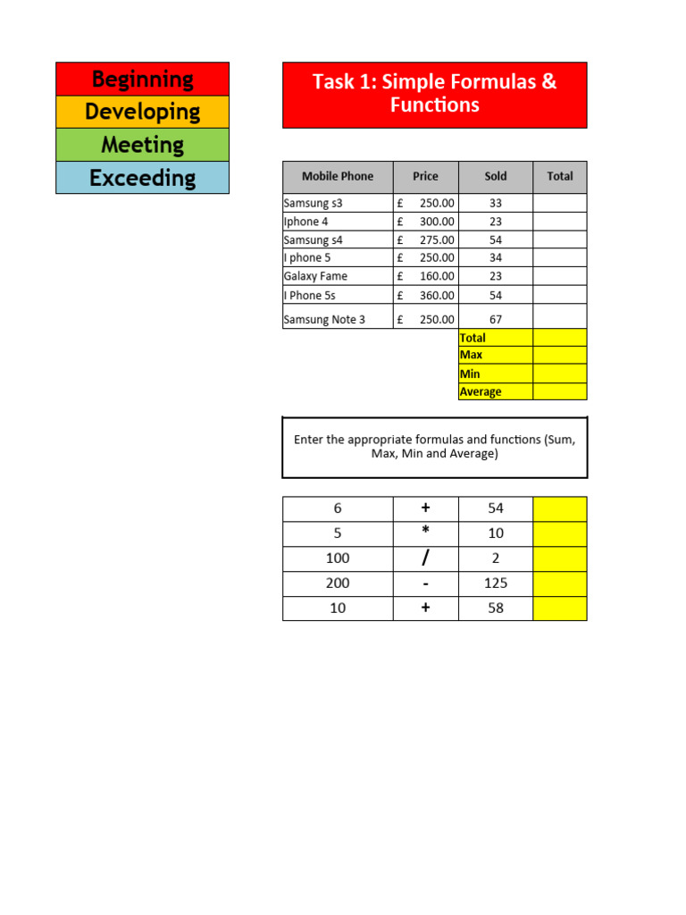 KS3 Mock Spreadsheet Exam | PDF | Smart Devices | Personal Digital ...