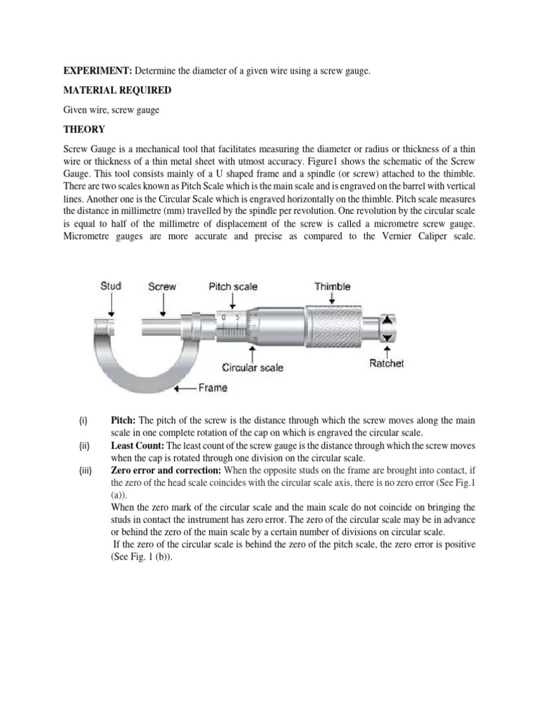 Screw Guage | PDF | Metrology | Mechanical Engineering