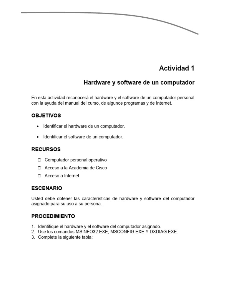 Actividad 1 - Hardware y Software v007 2023 | PDF