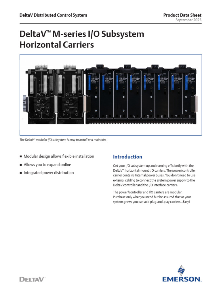 Product Data Sheet M Series I o Subsystem Horizontal Carriers Deltav en 57280 | PDF | Electrical ...