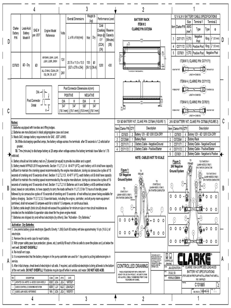 Battery Specification Sheet c131885 | PDF