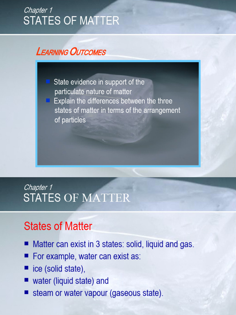 C01 States of Matter | PDF | Evaporation | Melting Point