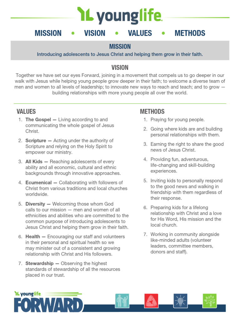 Young Life Mission and Vision Statement | PDF | Jesus | Faith