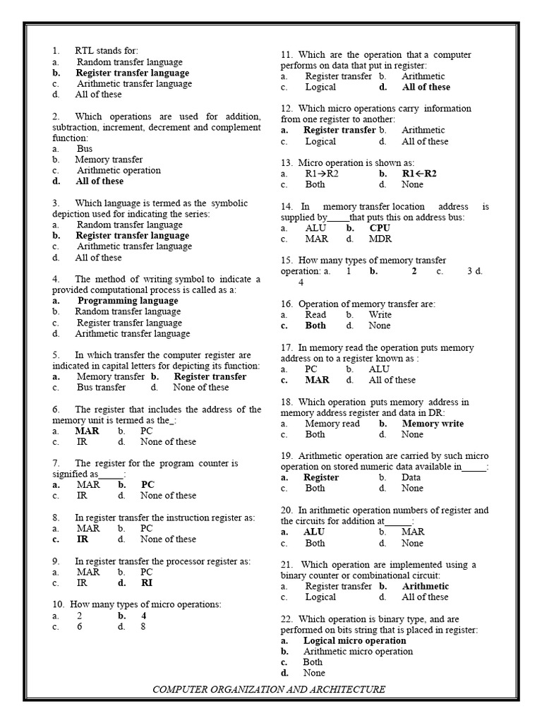 COA MCQ | PDF
