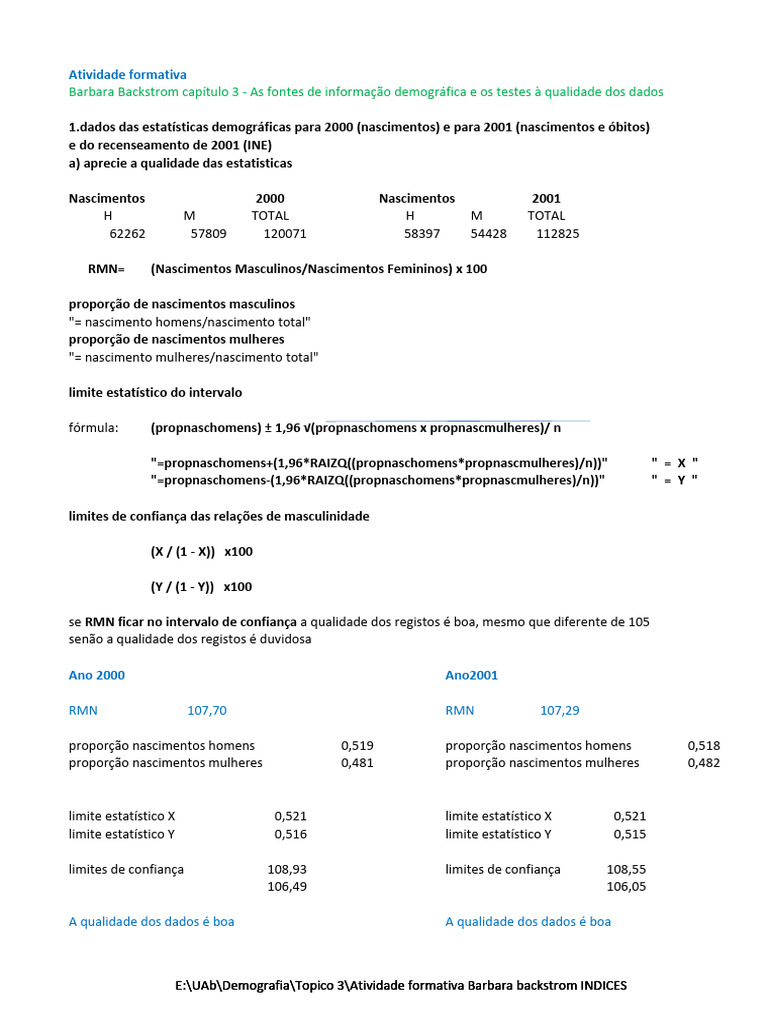 Atividade Formativa 3 Barbara Backstrom INDICES | PDF | Métodos ...