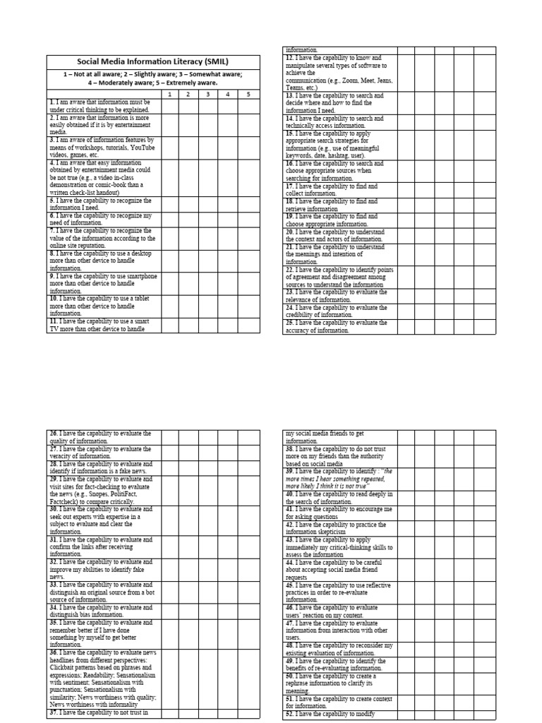 Indicators Survey Question | PDF