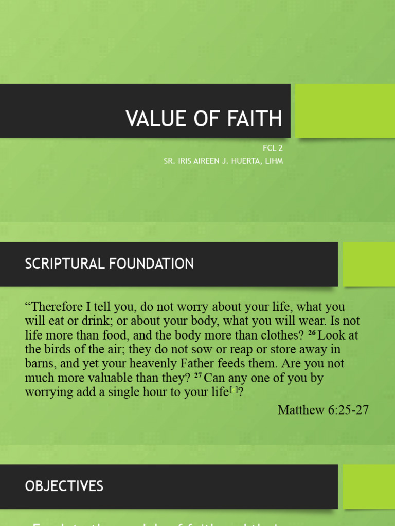 Fcl2 - 5 Value of Faith (Autosaved) | PDF