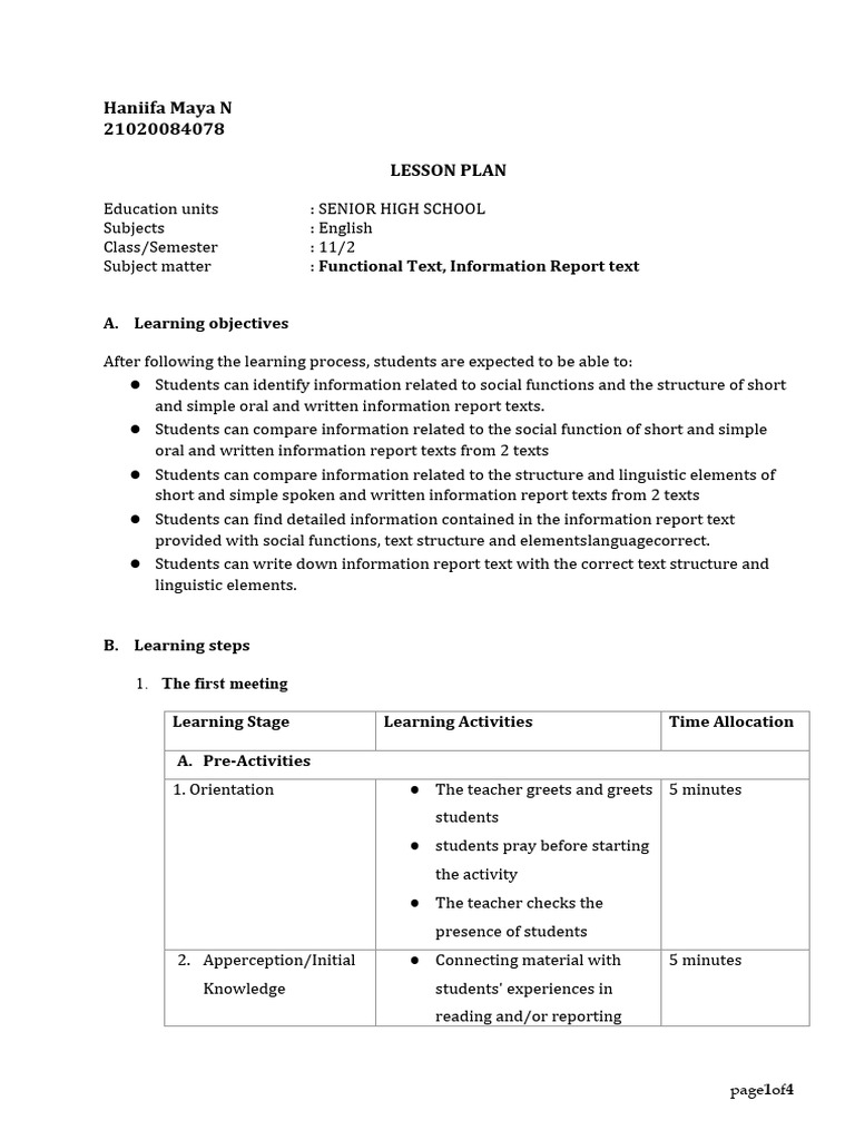 Lesson Plan | Download Free PDF | Information | Lesson Plan