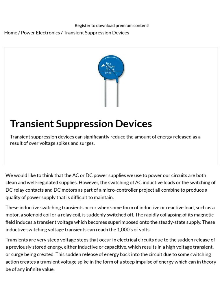 Understanding Transient Suppression Devices | PDF | Diode | Power Supply