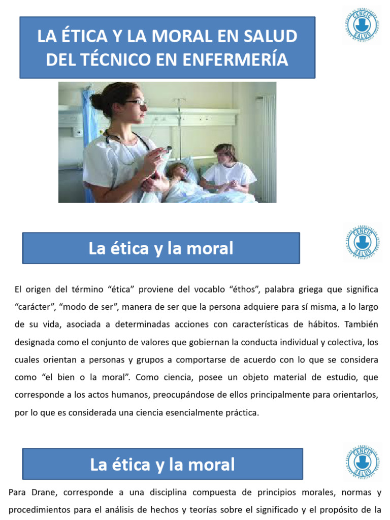 La Ética y La Moral en Salud Del Técnico en Enfermeria | PDF | Moralidad | Enfermería
