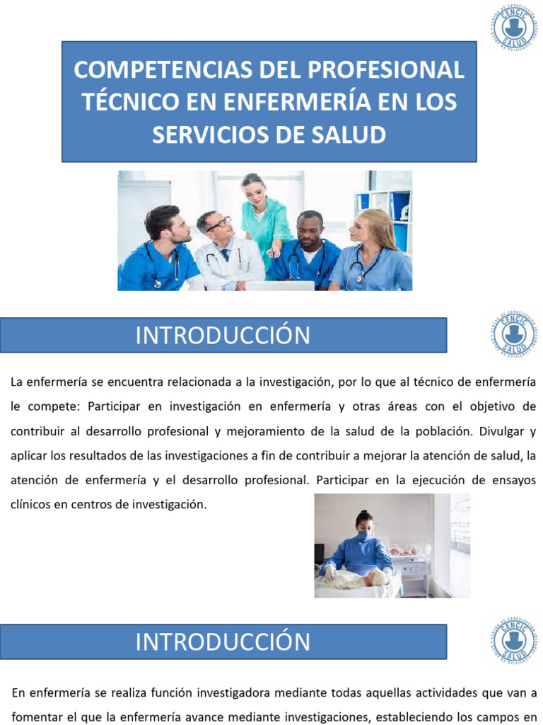 Competencias Del Profesional Técnico en Enfermería en Los Servicios de Salud | PDF
