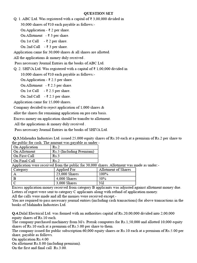 Journal Entries for Share Issuance | PDF | Business