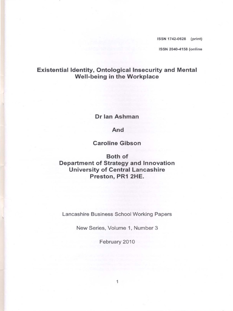 Ashman Gibson - Existential Identity | PDF