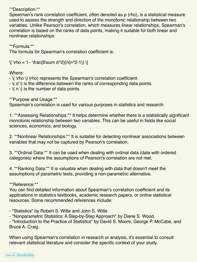 Spearman's Rank Correlation Explained | PDF | Teaching Methods & Materials