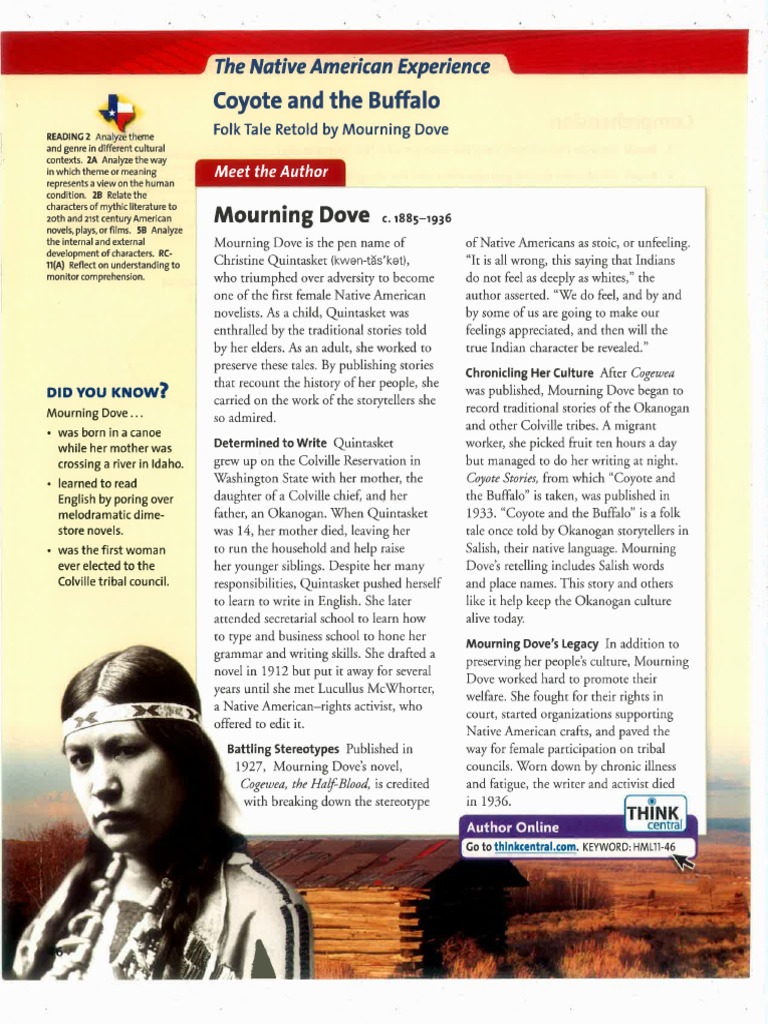 Coyote and The Buffalo-From Lit Textbook | PDF