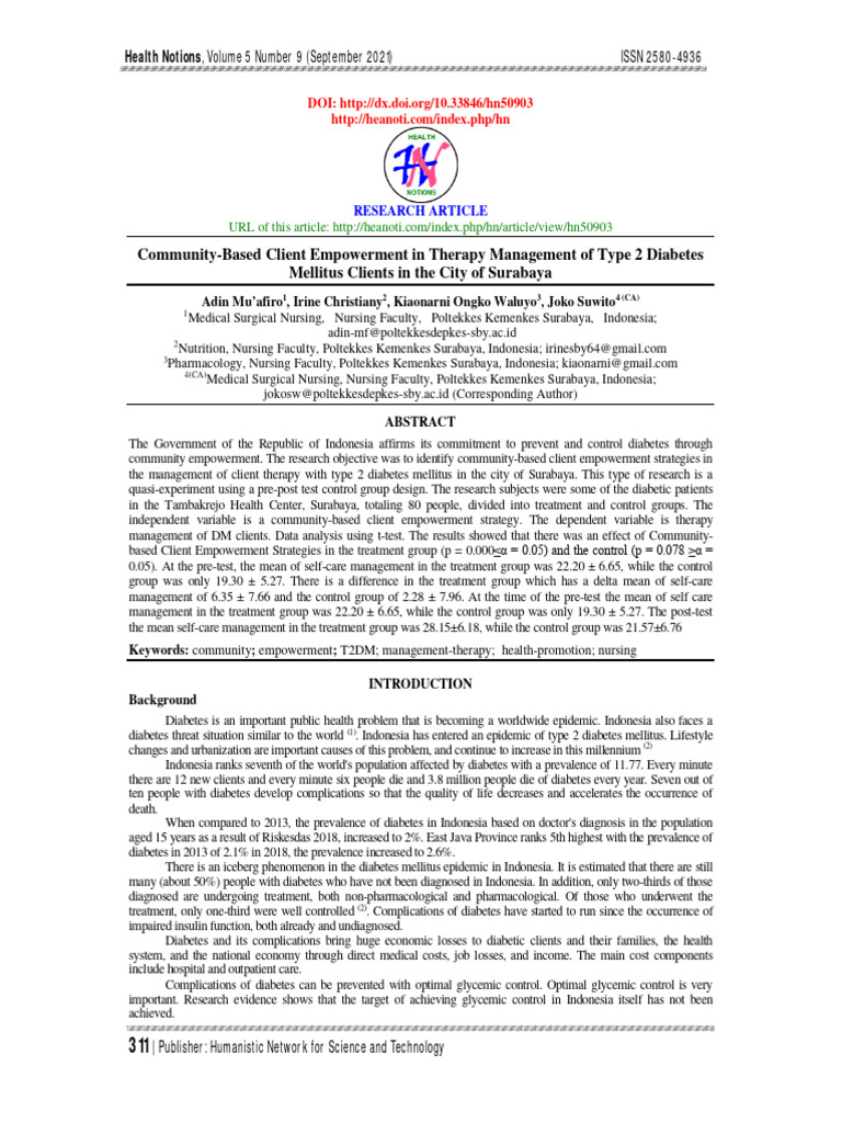 Heanoti Management DM Type2 (Adin) | PDF | Wellness | Science & Mathematics