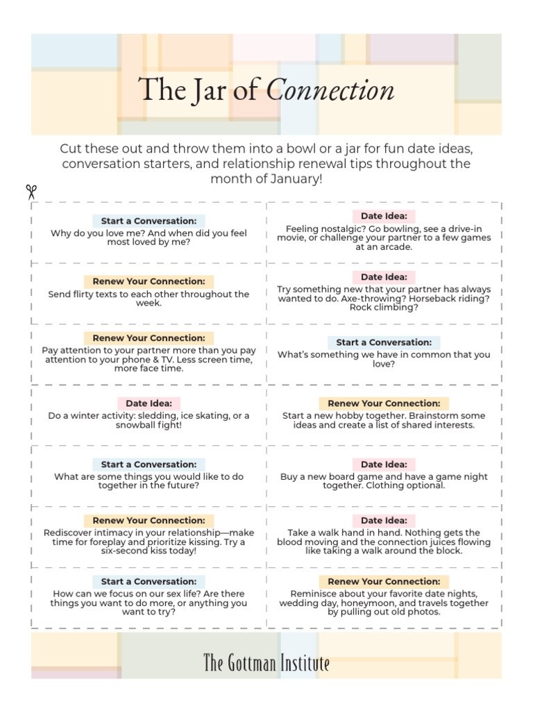 The Gottman Institute - January 2023 - Jar of Connection | PDF