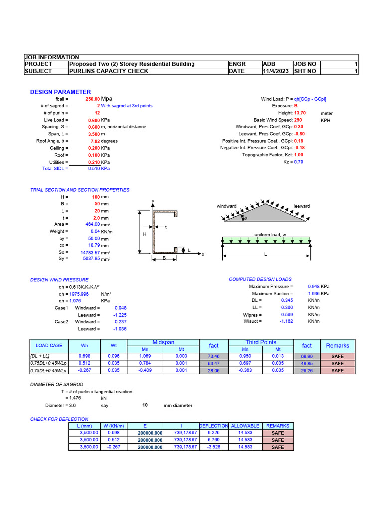 Design of Purlins - NSCP 2015 | PDF | Meteorological Phenomena | Wound