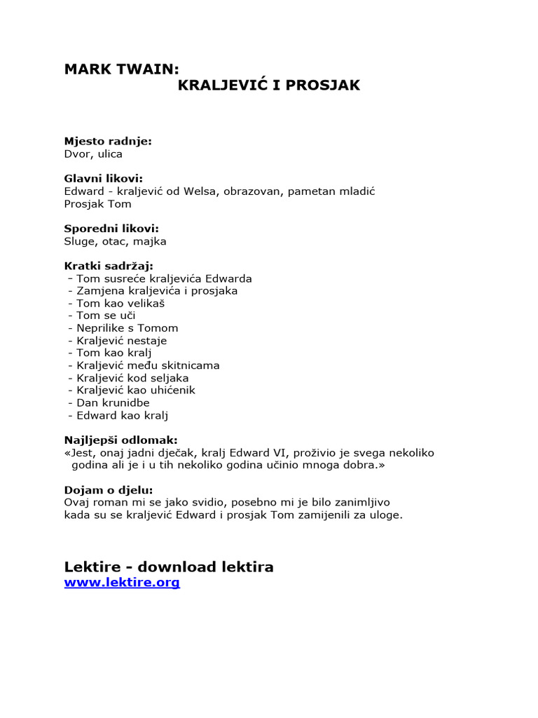 Kraljević I Prosjak 3 | PDF