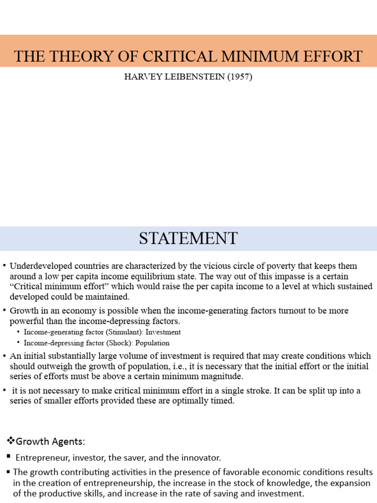 Critical Minimum Effort - Libenstein | PDF