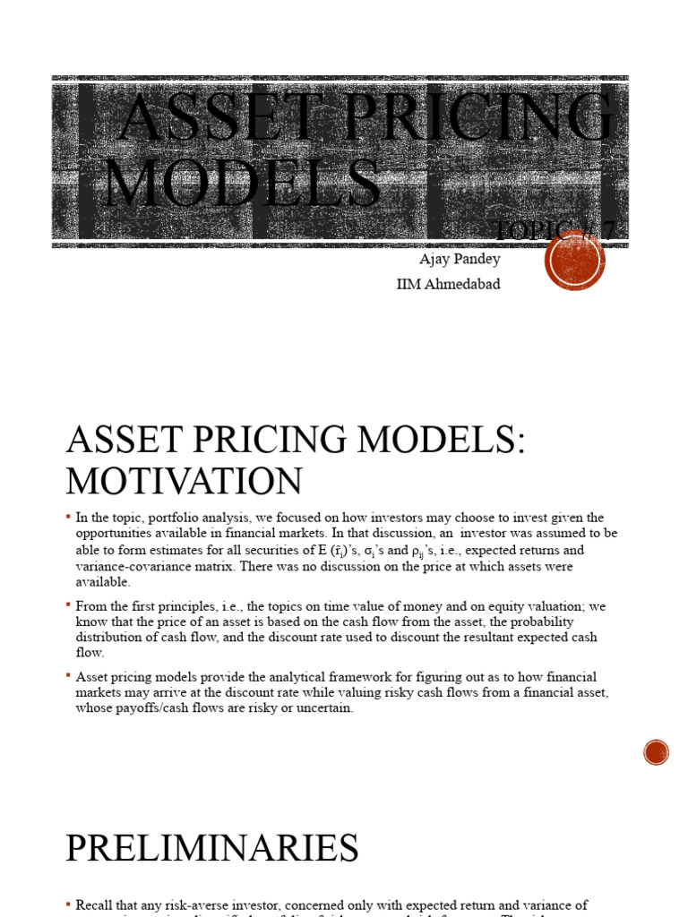 6 Asset Pricing Models | PDF | Capital Asset Pricing Model | Risk Premium