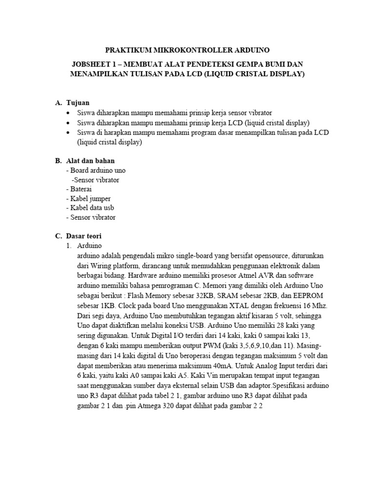 Praktikum Mikrokontroller Arduino | PDF