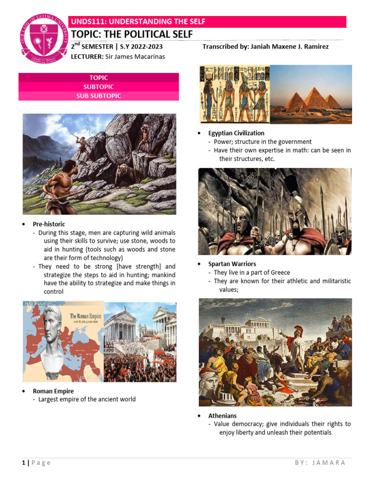 Lesson 1 - The Political Self | PDF | Identity (Social Science) | Self