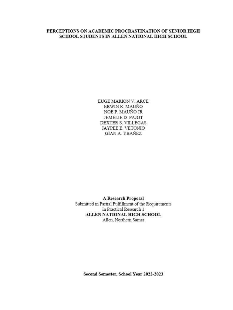 HUMSS PRACTICAL RESEARCH PR | PDF | Professional Skills | Procrastination