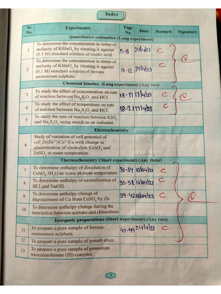 12th Chemistry Practical Book | PDF