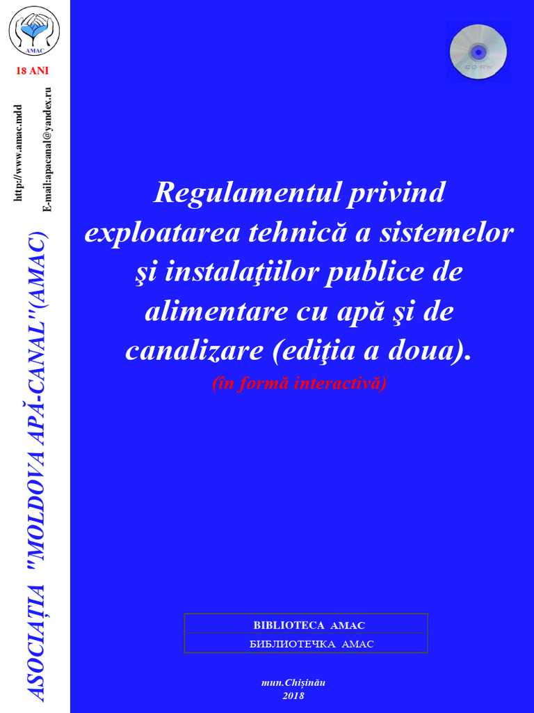 Regulament Exploatare Tehnica Sisteme Instalatii Alimentare Apa Canal 2 ...