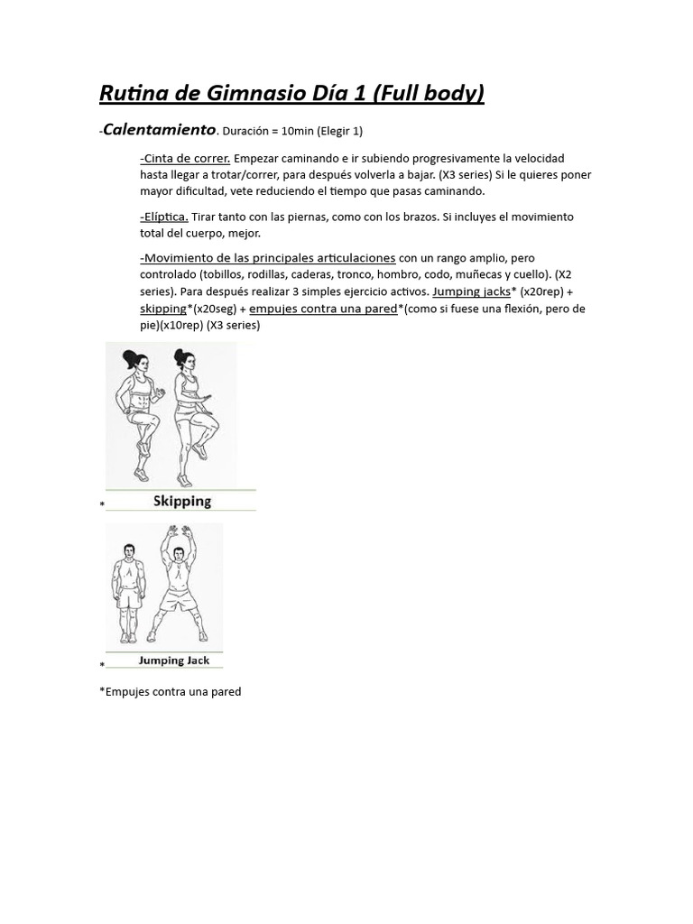 Rutina Gym | PDF