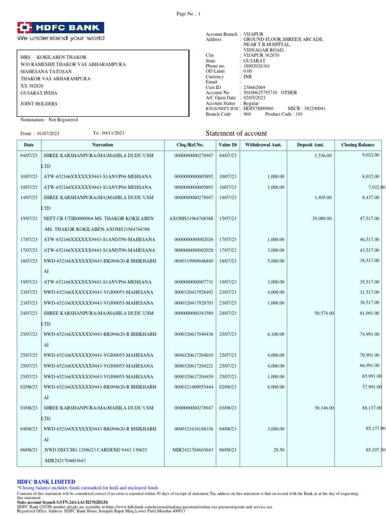 Account Statement | PDF