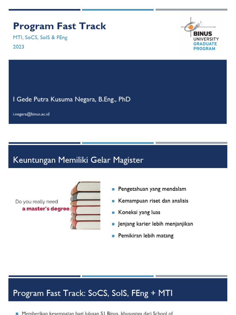 Program Fast Track Magister Binus | PDF | Komputer