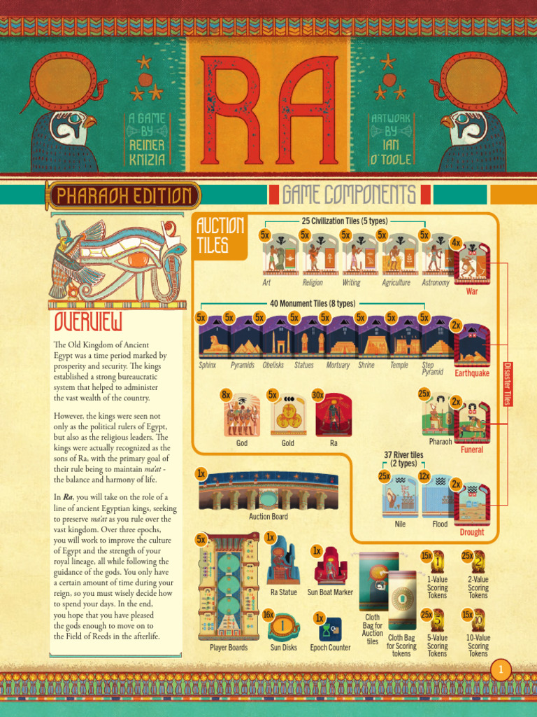 Ra Board Game Rules and Setup Guide | PDF