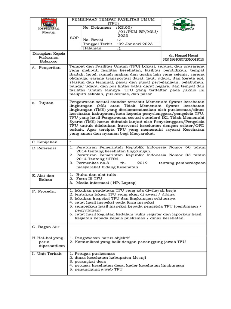 Sop Tfu | PDF | Kesehatan Holistik | Sains & Matematika
