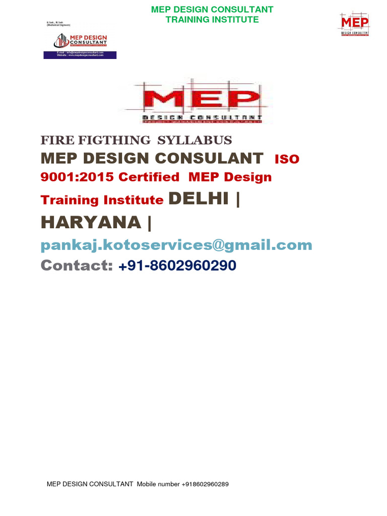 Fire Fighting Syllabus | PDF | Fire Sprinkler System | Firefighting
