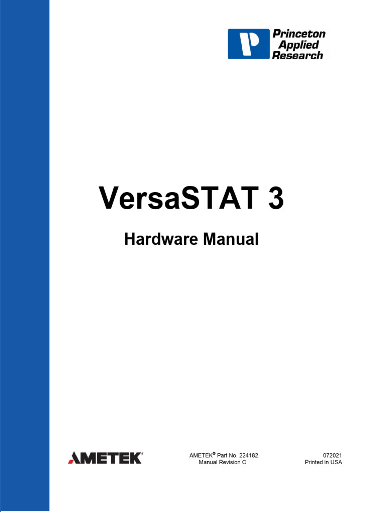 VersaSTAT 3 Manual | PDF | Technology & Engineering