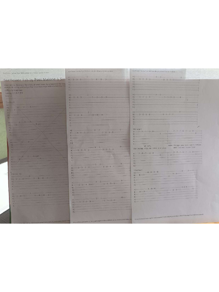 Suflower Tab by Post Malone | PDF