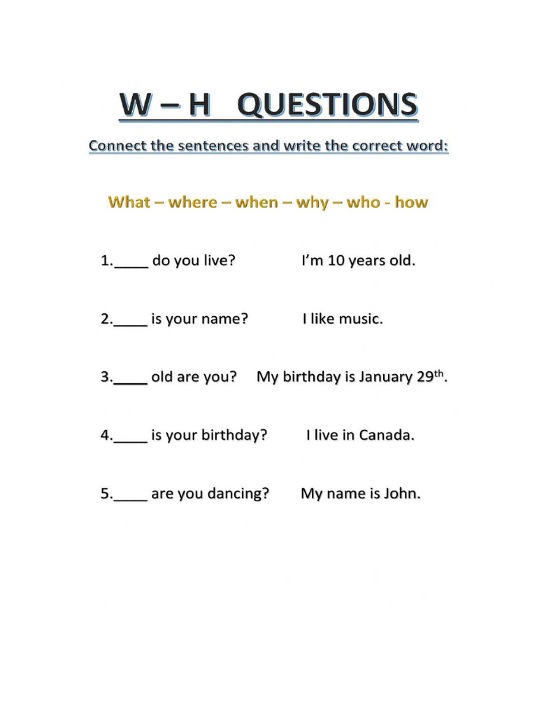 Question Words | PDF